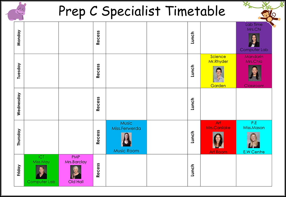 Prep Class Timetables